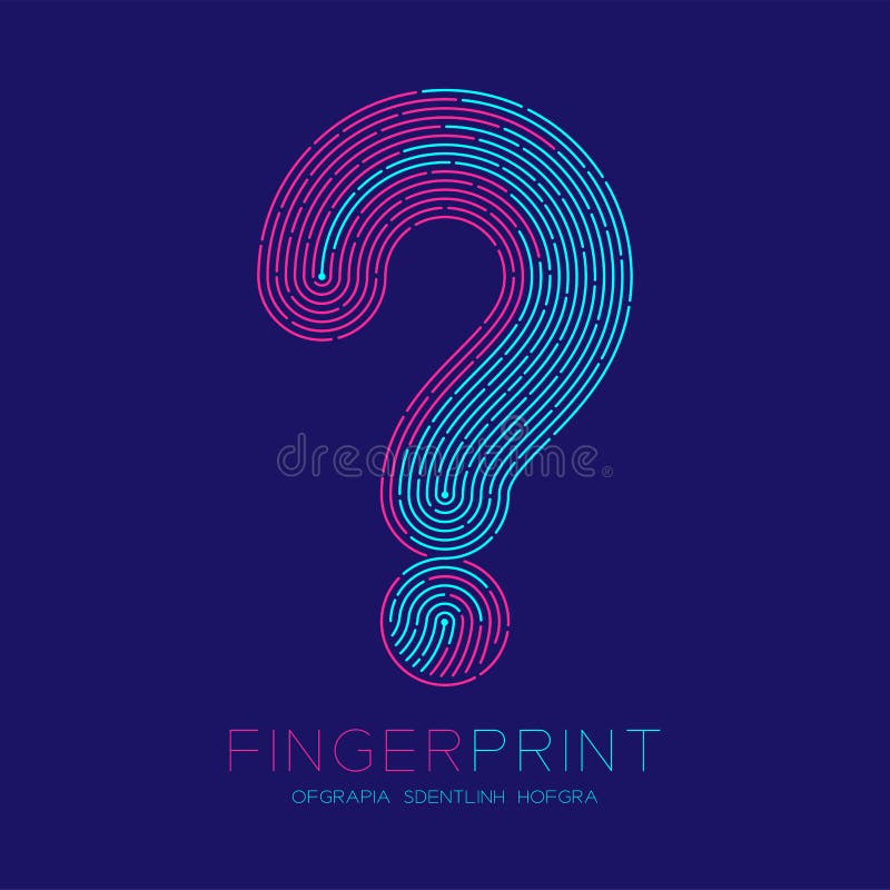 Fingerprint with Question Mark Stock Vector - Illustration of private ...