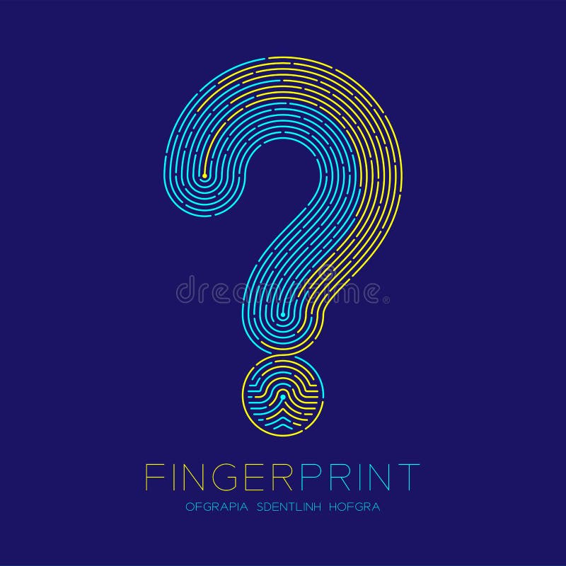 Fingerprint with Question Mark Stock Vector - Illustration of private ...