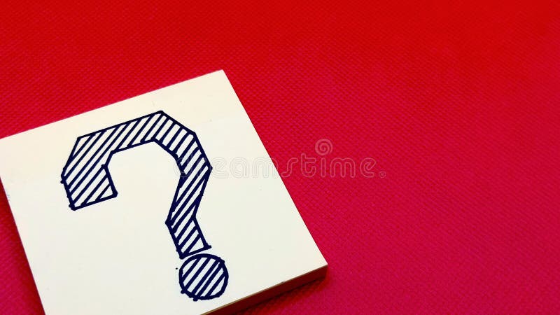 Question Mark Sign Yellow Sticky Note Isolated Red Background Stock ...