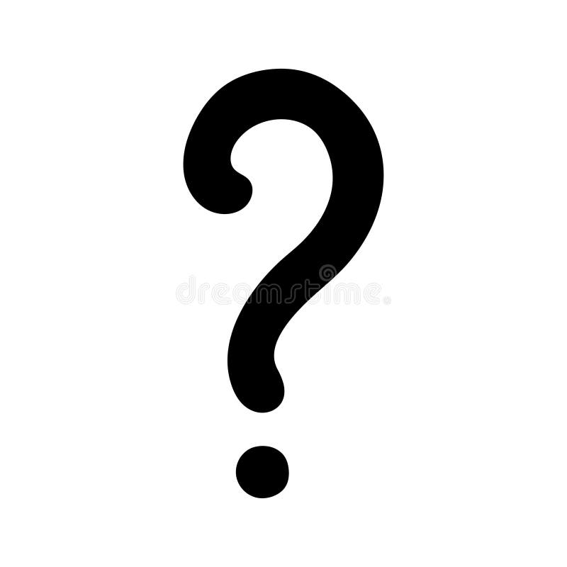 Question Mark Silhouette Hand Drawn in Simple Style, Vector ...