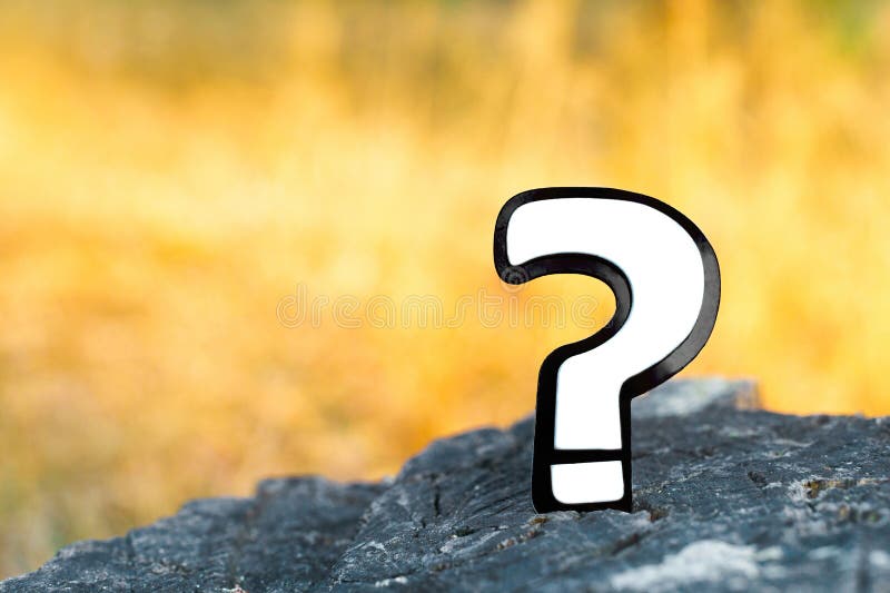 Question Mark Sing Perched on a Tree Stump Stock Image - Image of ...