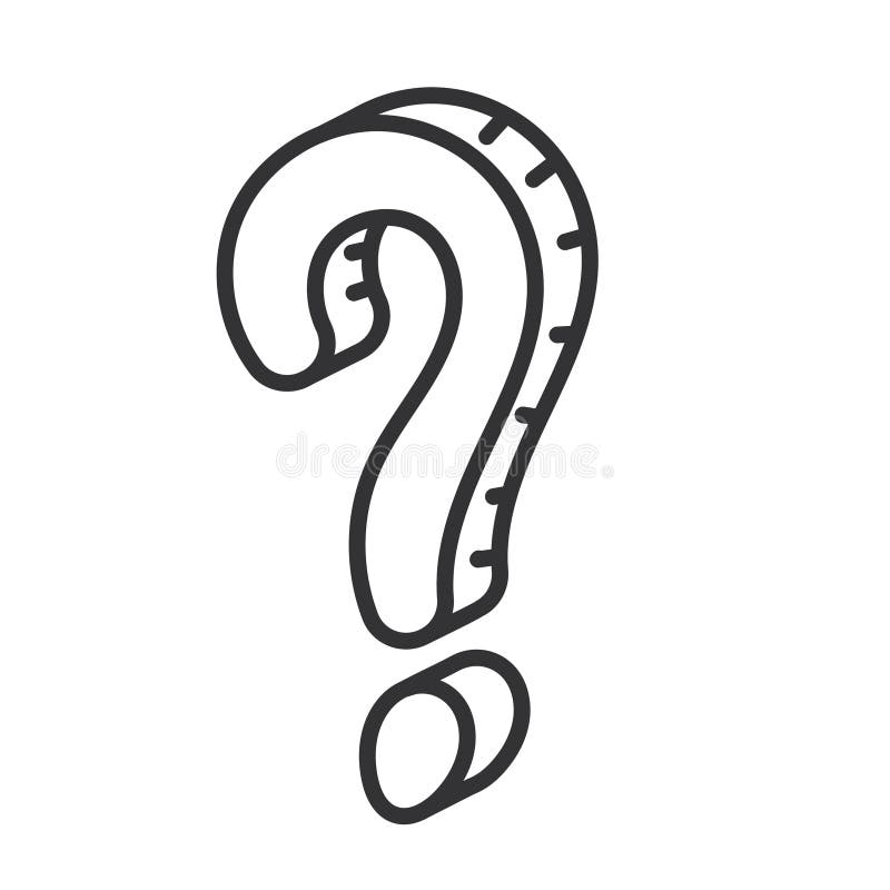 Question Mark Sketch Icon Hand Draw Vector Stock Vector - Illustration ...