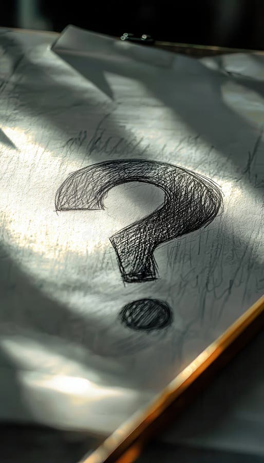 Question Mark Sketch in Soft Natural Light for Creative Design and ...