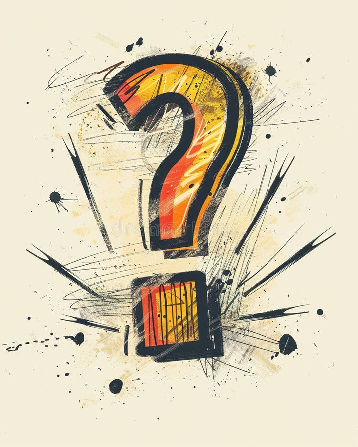 Question Mark Sketch-style Design. Ai Generative Stock Photo - Image of ...