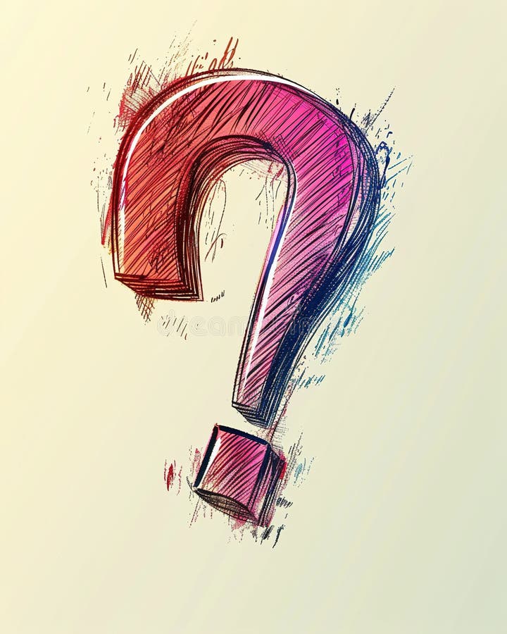 Question Mark Sketch-style Design. Ai Generative Stock Image - Image of ...
