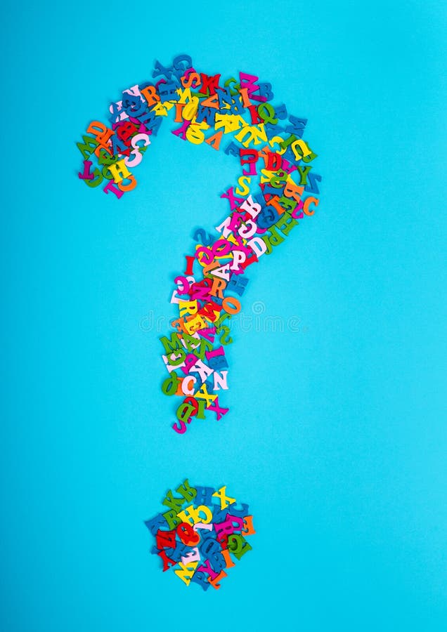 Question Mark Figure from Small Multicolored Wooden Letters Stock Photo ...