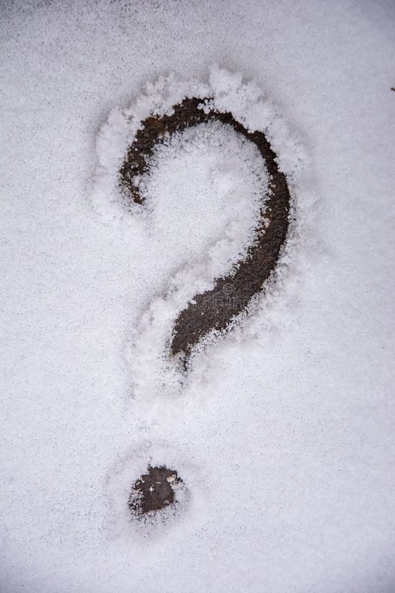 Question Mark in the Snow. the Question Mark is Drawn with Your Finger ...