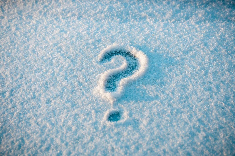 Question Mark on Snow. Weather Sign Concept Stock Photo - Image of ...