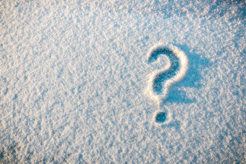 Question Mark on Snow. Weather Sign Concept Stock Photo - Image of ...