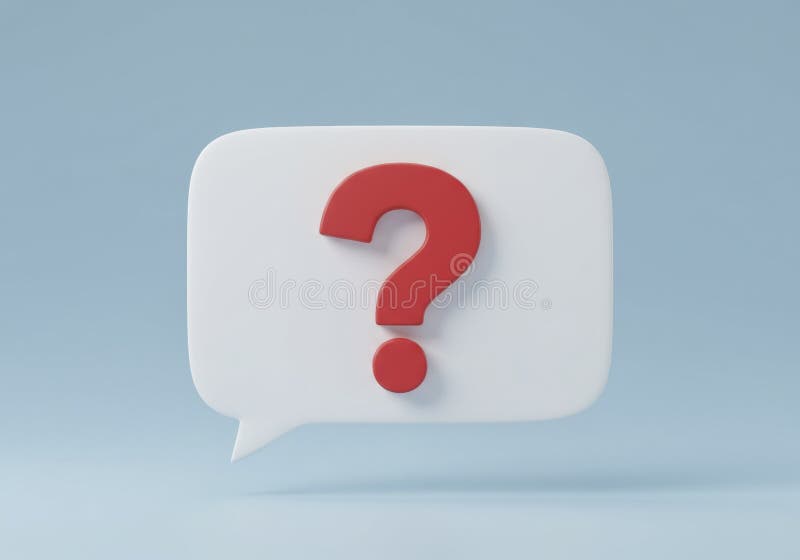 Question Mark in Speech Bubble on Blue Background Stock Illustration ...