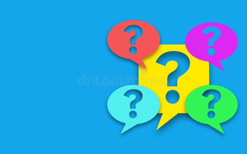 Question Mark on Speech Bubble. Colorful Bubbles with Question Mark in ...