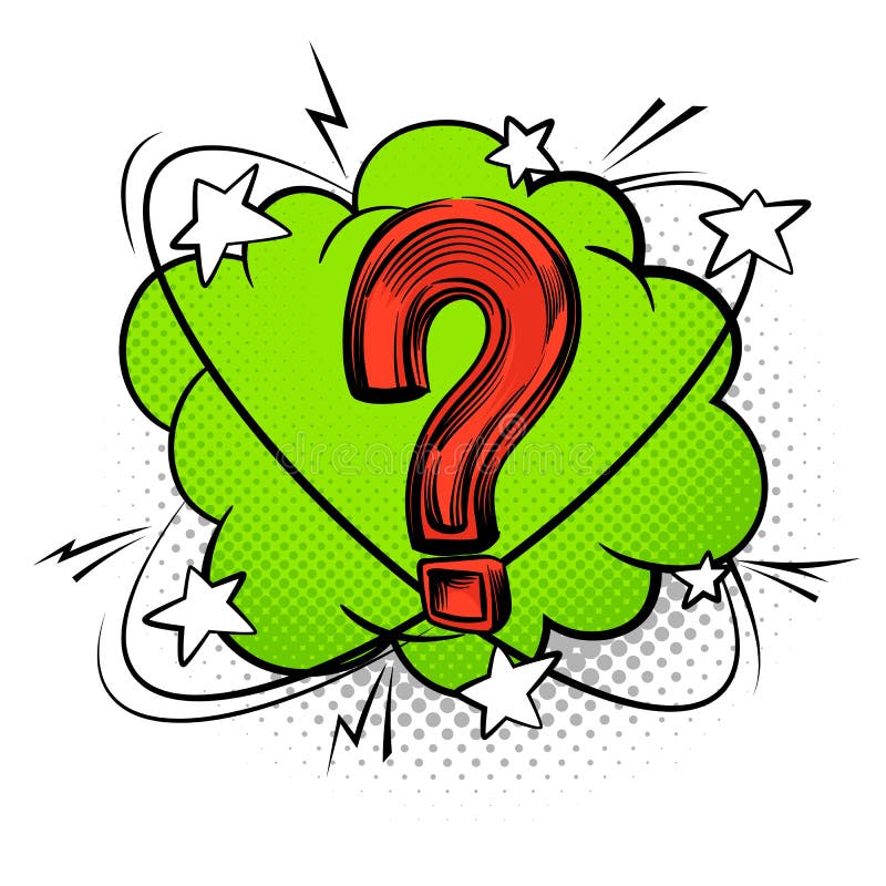 Question Mark into Speech Bubble. Comic Decorative Color Questioning ...