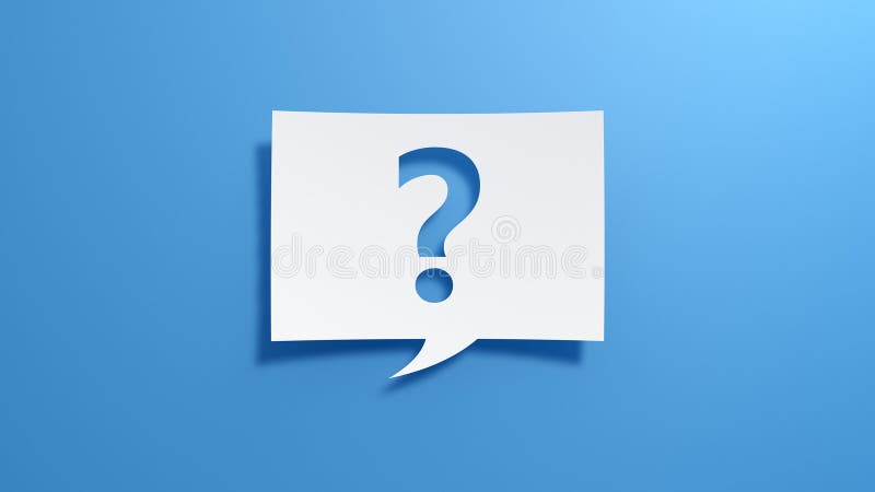 Question Mark. Speech Bubble. Minimalist Abstract Design with White Cut ...