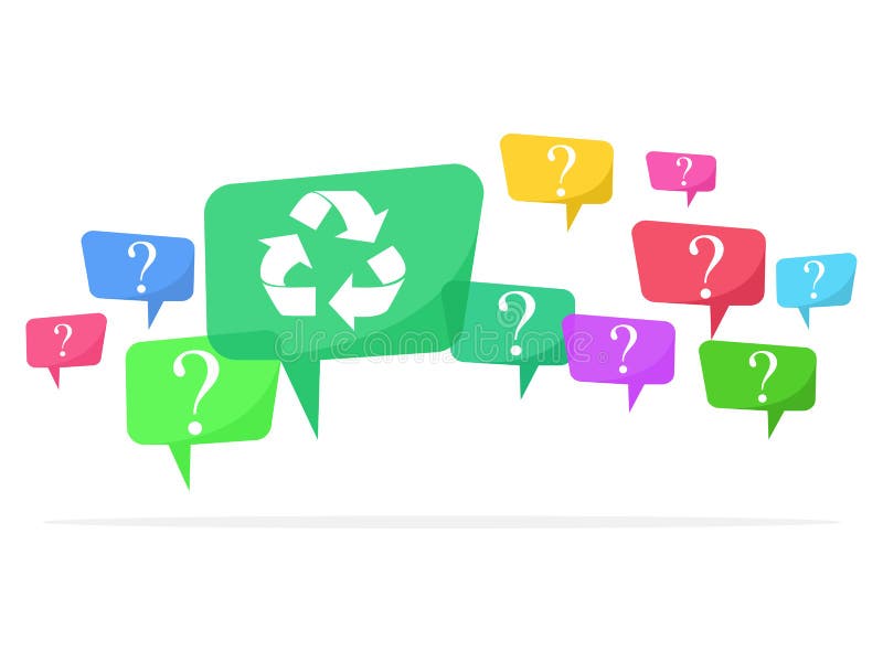 Question Mark in Speech Bubble and the Solution Mark by Recycling Stock ...