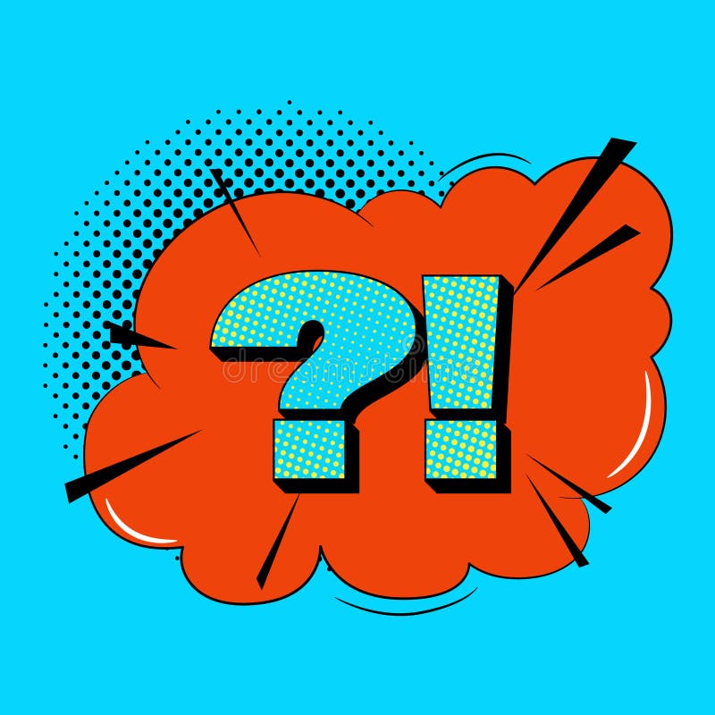 Question Mark Speech Bubble in Trendy Pop Art Style. Comic Sound Effect ...