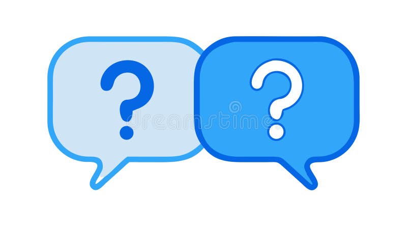 Question Mark Speech Bubbles, Communication Query Icon, Customer Support, Vector Design ...