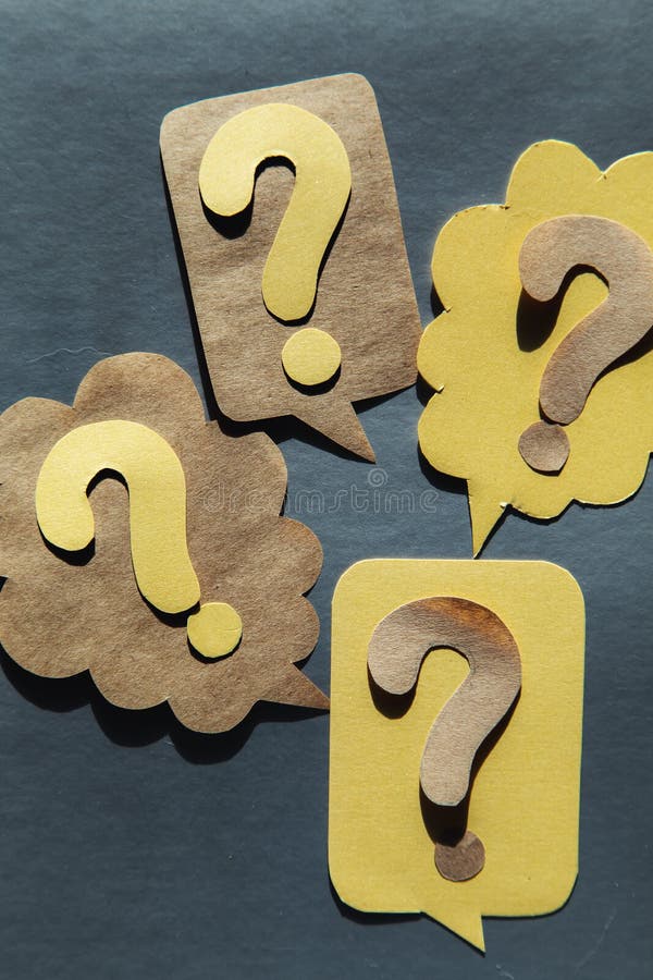 Question Mark on Speech Bubbles, Gray Background Stock Photo - Image of ...