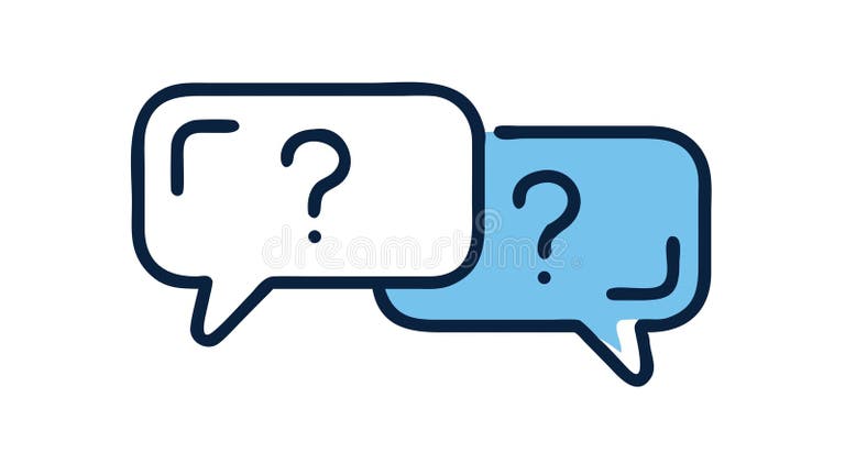 Question Mark Speech Bubbles Minimal Flat Style, Vector Design ...
