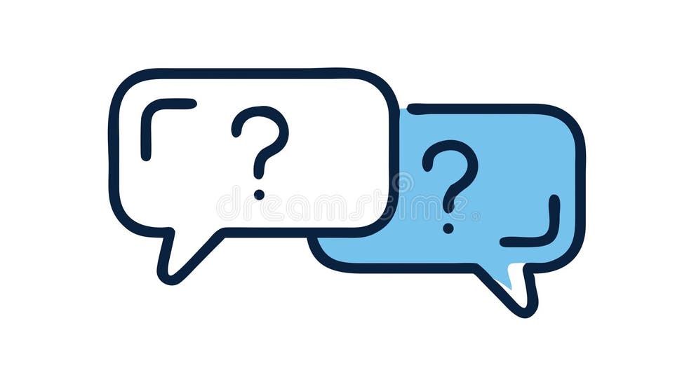 Question Mark Speech Bubbles Minimal Flat Style, Vector Design Generative AI Stock Illustration ...