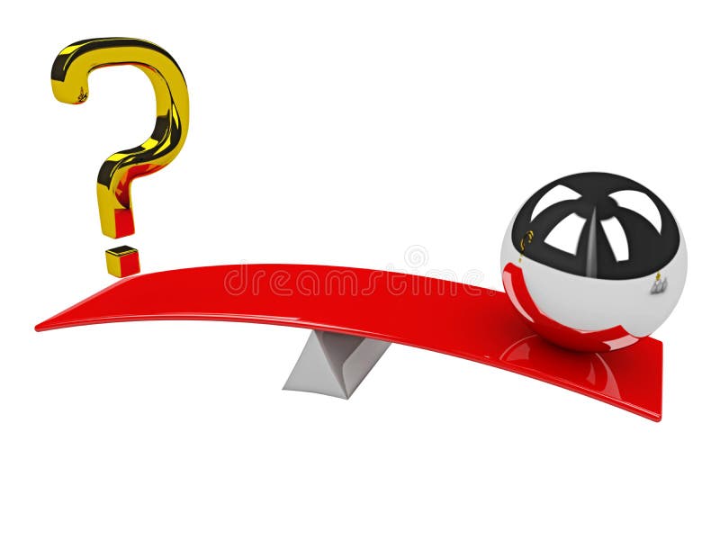 Question Mark and Sphere on Scales Stock Illustration - Illustration of ...