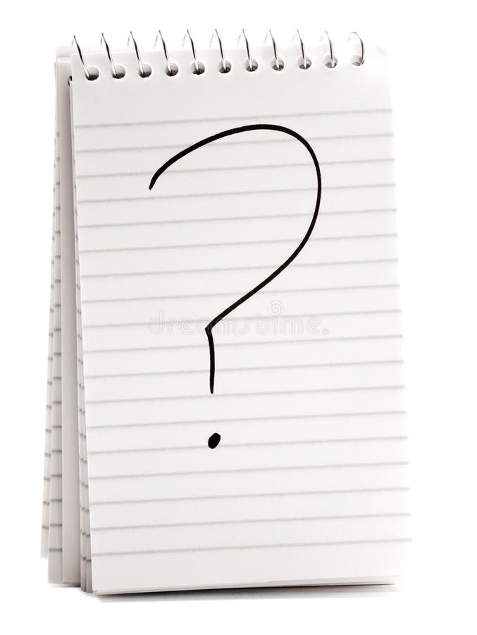 Question Mark on Spiral Notebook Stock Image - Image of close, mark ...