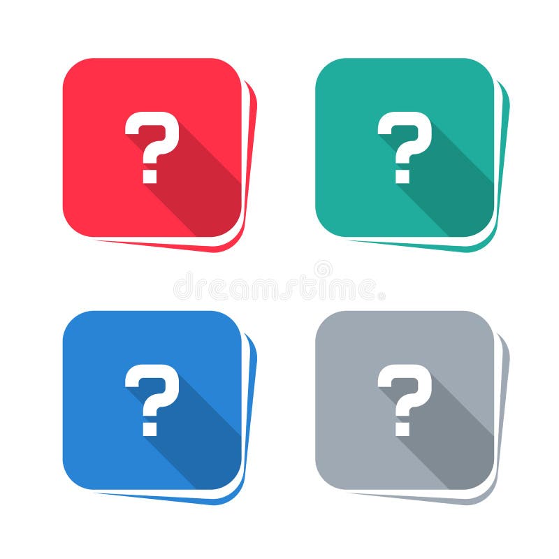Question Mark on Square Button Stock Vector - Illustration of square ...
