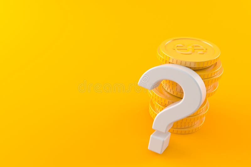Question Mark with Stack of Coins Stock Illustration - Illustration of ...