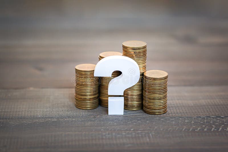 Question Mark with Stack of Money Coin , Problem Concept Stock Photo ...