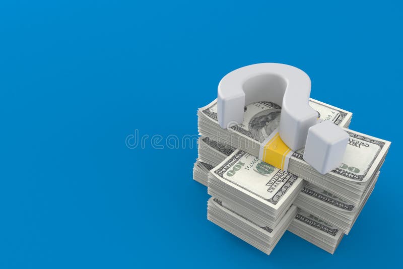Question Mark on Stack of Money Stock Illustration - Illustration of ...