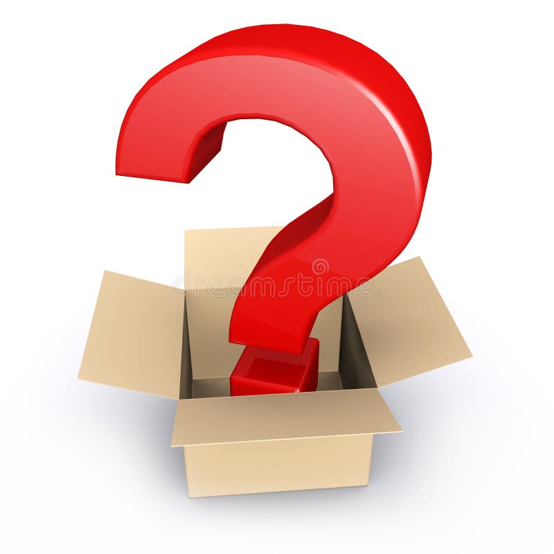 Question Mark Standing in Open Cardboard Stock Illustration ...