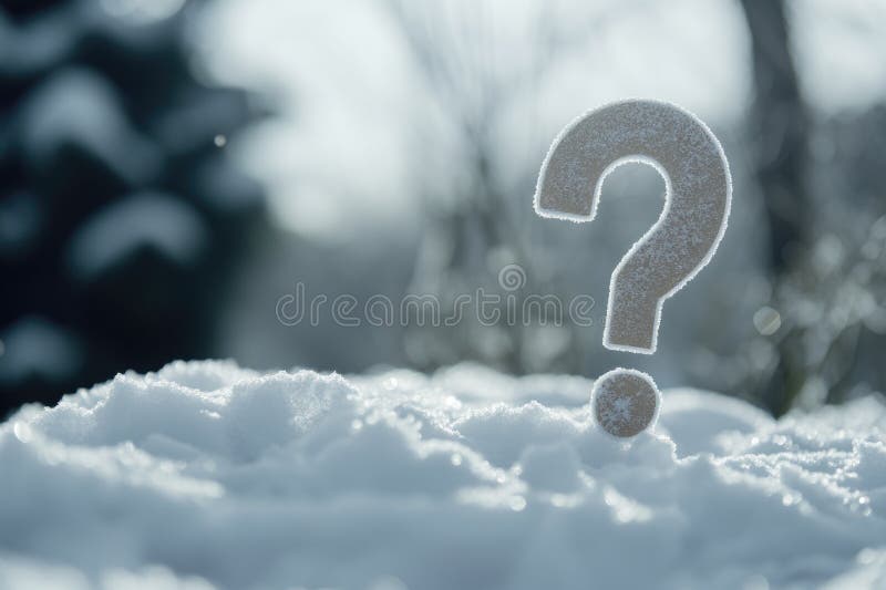A Question Mark Stands Out Against a Snowy Backdrop, Surrounded by ...