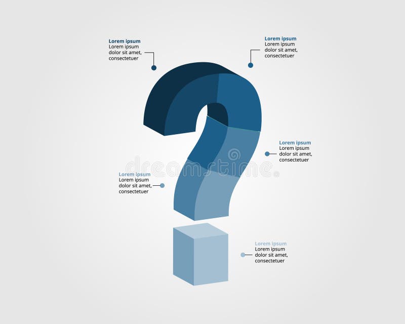 Question Mark 5 Step Template for Infographic for Presentation for 5 ...
