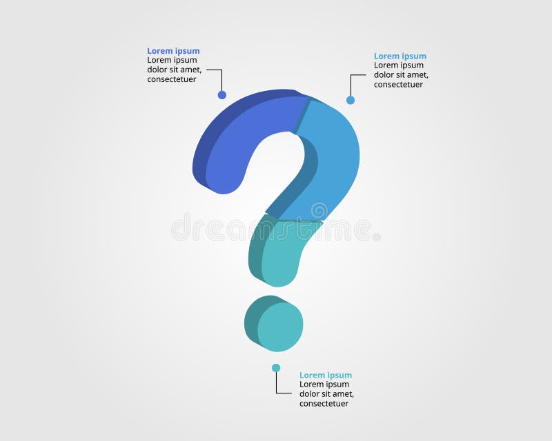 Question Mark 3 Step Template for Infographic for Presentation for 3 ...