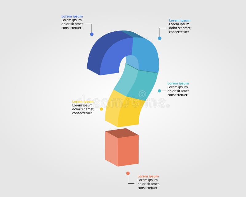 Question Mark 5 Step Template for Infographic for Presentation for 5 ...