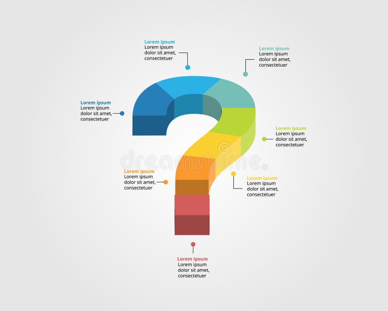 Question Mark 7 Step Template for Infographic for Presentation for 7 ...