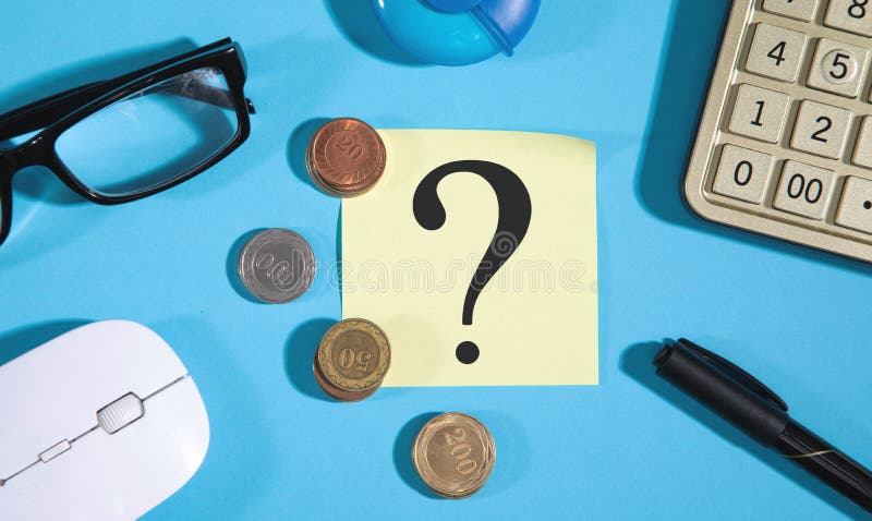 Question Mark on Sticky Note with a Business Objects Stock Photo ...