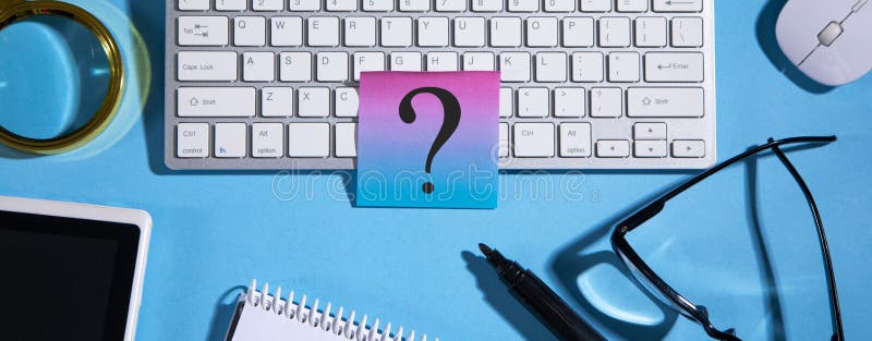 Question Mark on Sticky Note with a Business Objects Stock Photo ...