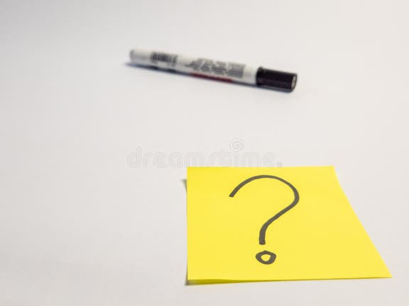 Question Mark on Sticky Note with Marker for Problem Solving Stock ...