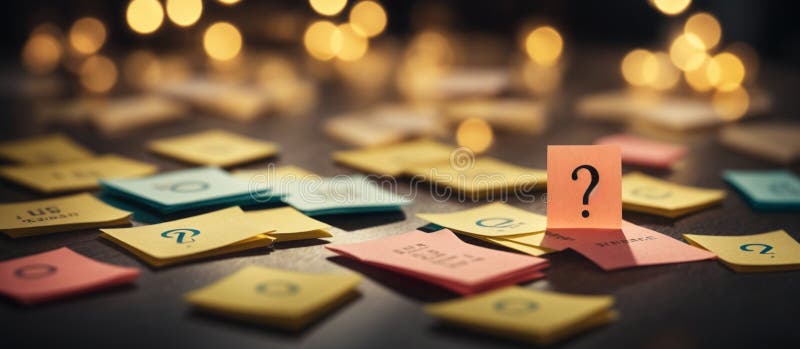 Question Mark on Sticky Note Stock Illustration - Illustration of ...