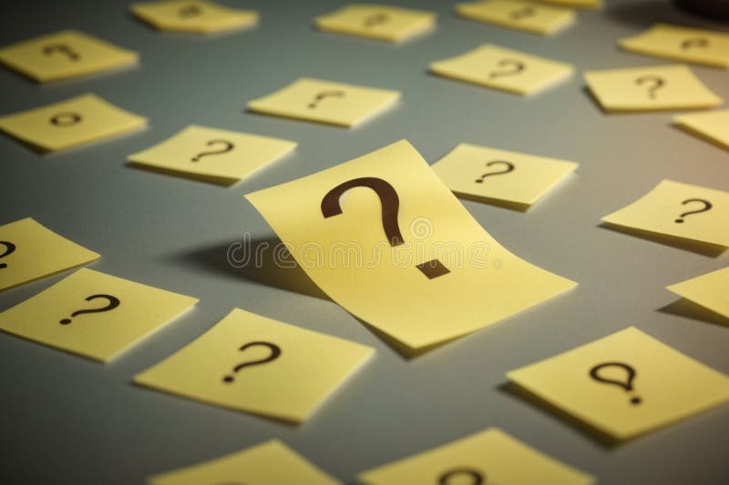 Question Mark on Sticky Note Stock Illustration - Illustration of doubt ...