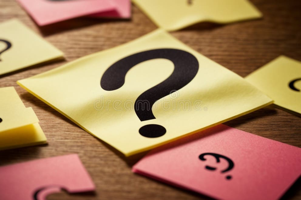 Question Mark on Sticky Note Stock Illustration - Illustration of mark ...