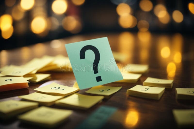 Question Mark on Sticky Note Stock Illustration - Illustration of wood ...