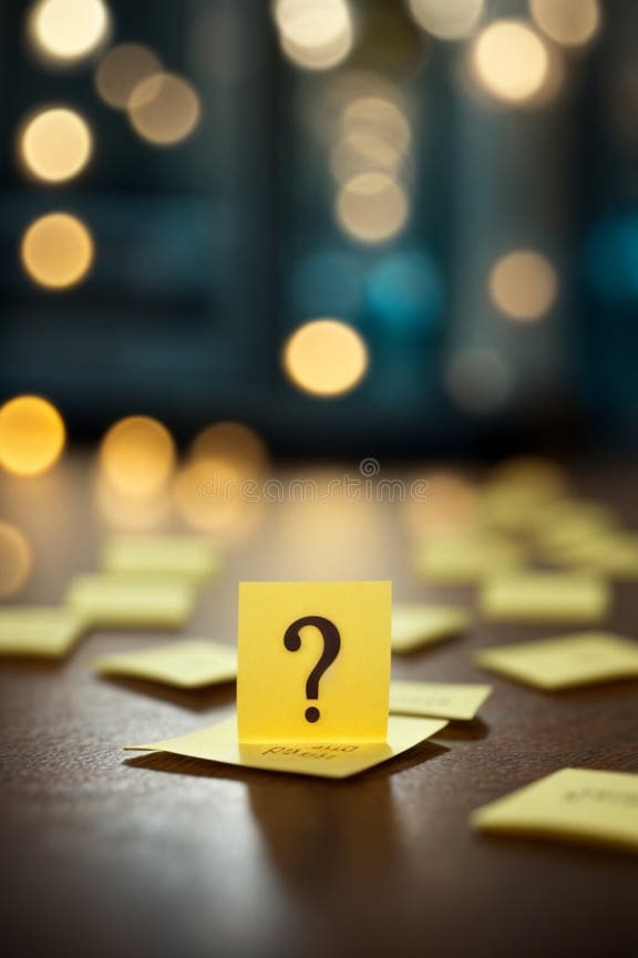 Question Mark on Sticky Note Stock Illustration - Illustration of ...