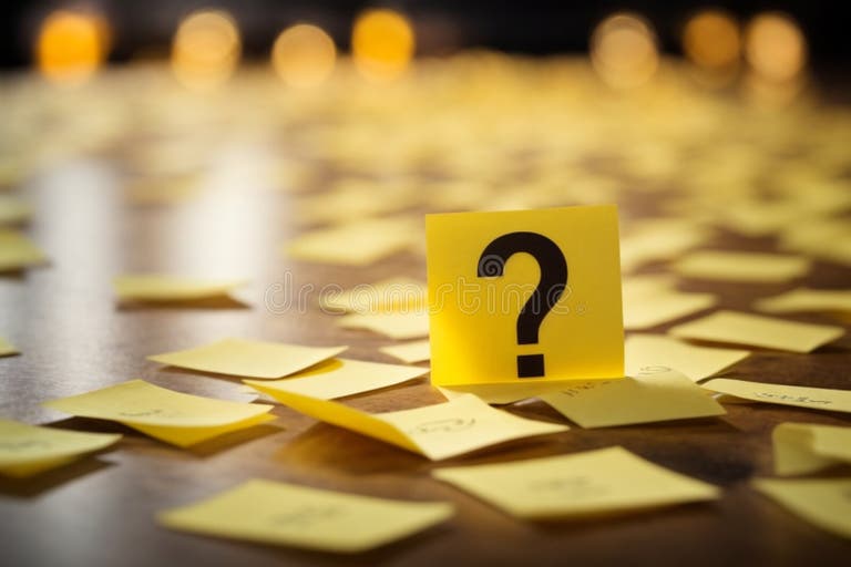 Question Mark on Sticky Note Stock Illustration - Illustration of mark ...