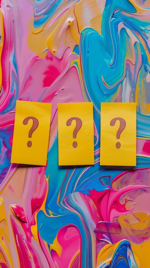 Question Mark Sticky Notes on Colorful Background, Abstract Artistic ...