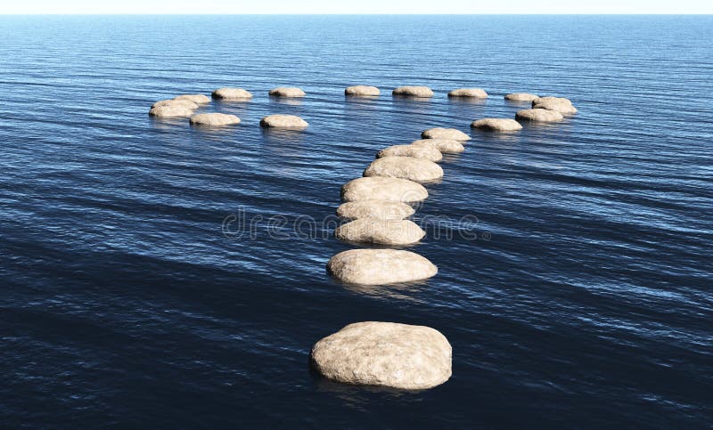 Question Mark of Stones on the Water Stock Illustration - Illustration ...