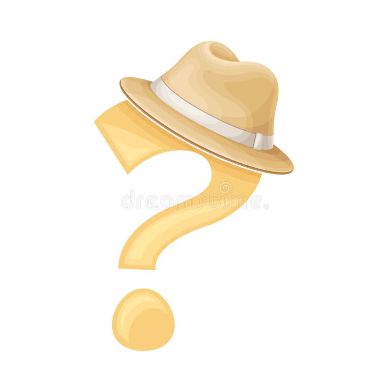 Question Mark with Straw Hat on Top As Typography Symbol Vector ...