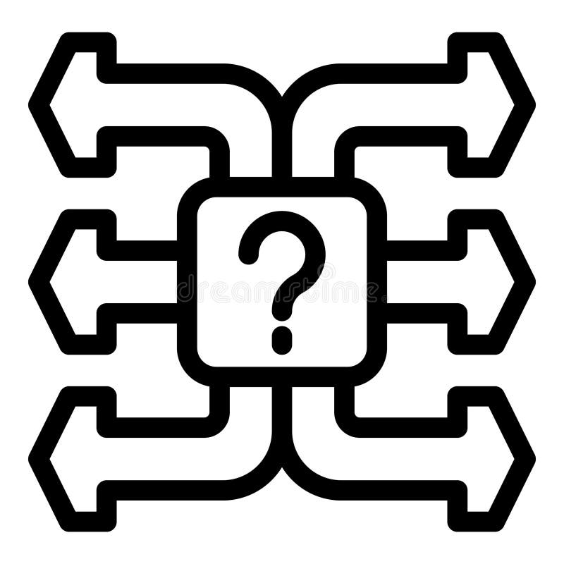 Question Mark Surrounded by Arrows Representing Difficult Decision ...