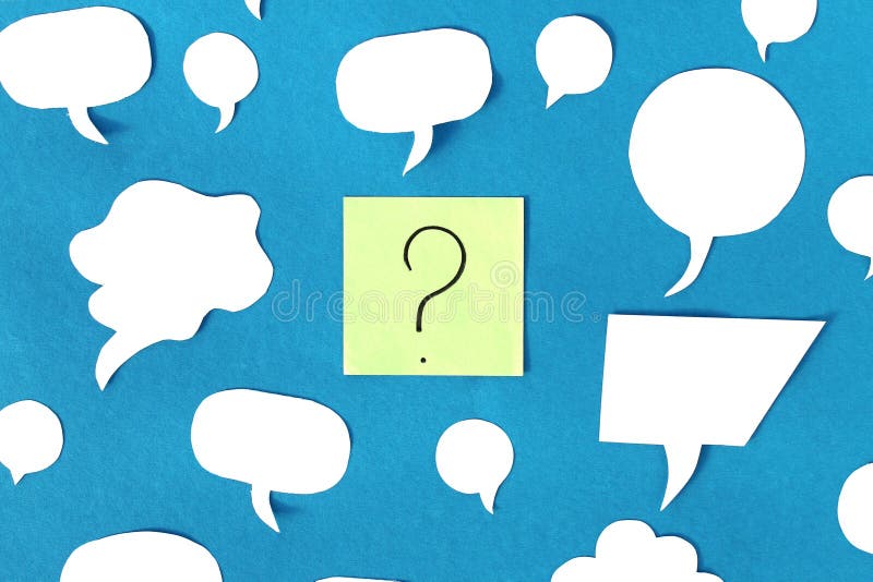 The Question Mark is Surrounded by Empty Bubbles Clouds for Writing ...