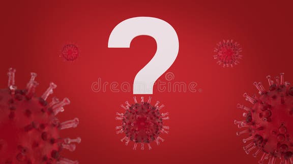 Question Mark Surrounded by Red Viruses on Studio Background. 3D ...